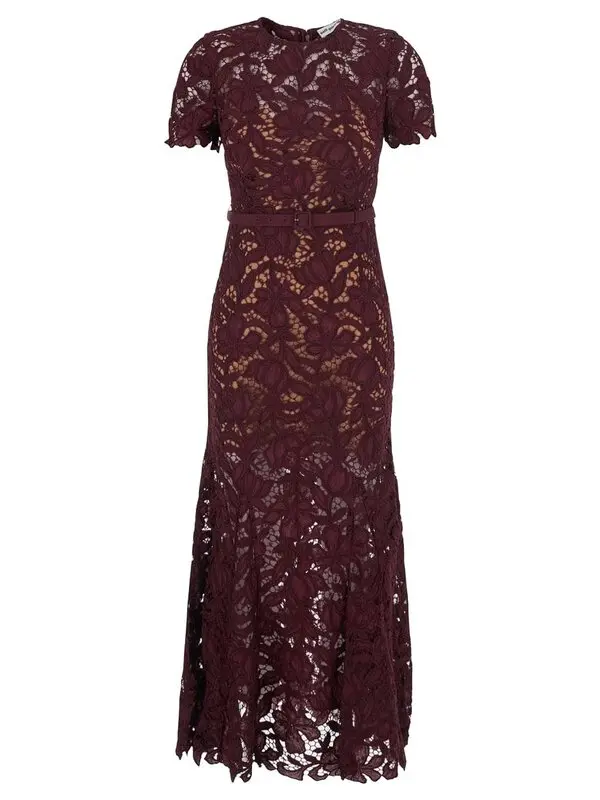 SELF-PORTRAIT Long Lace Dress - Multicolor