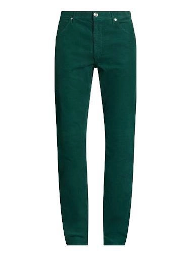 120% Lino Cotton Elastane Casual Pants - Green