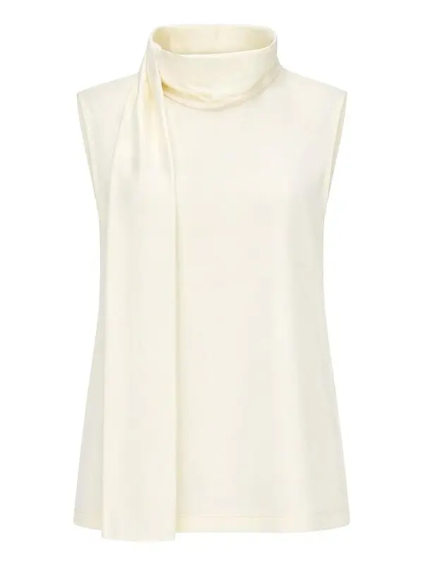 Bottega Veneta Silk Satin Top - White