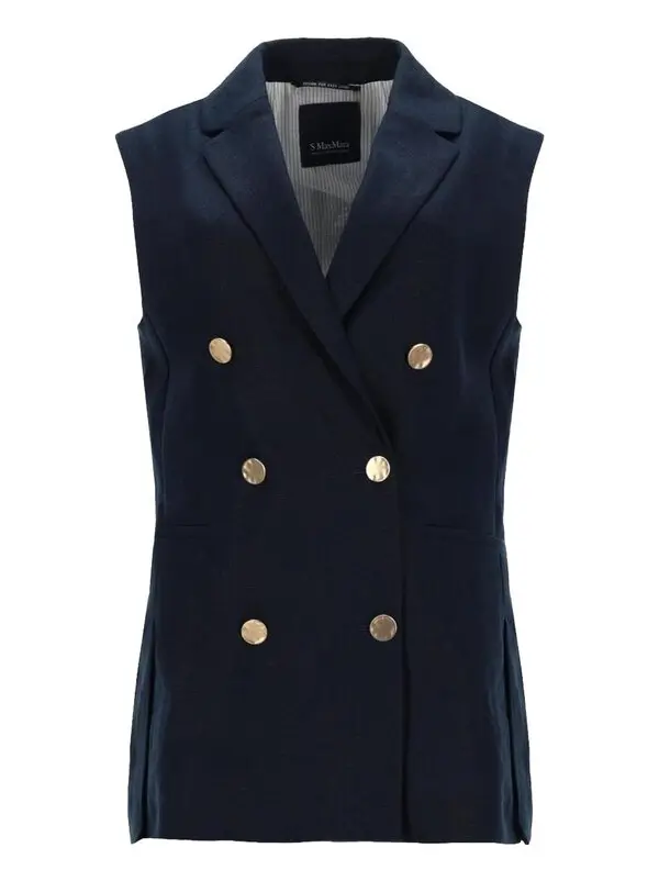 Max Mara Linen Mat Vest - Blue