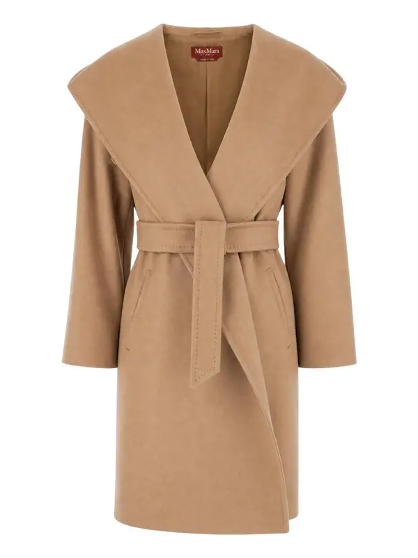 Max Mara Hooded Belted Coat - Multicolor