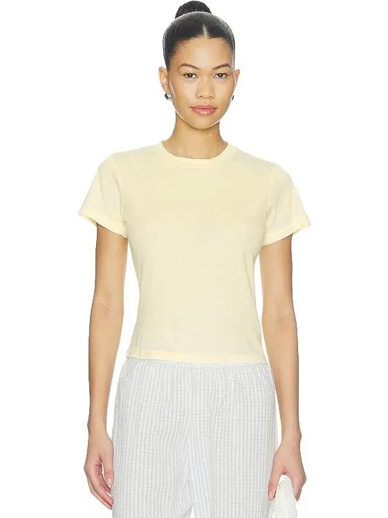 Daydreamer Solid Burnout Vintage T-shirt - Lemon