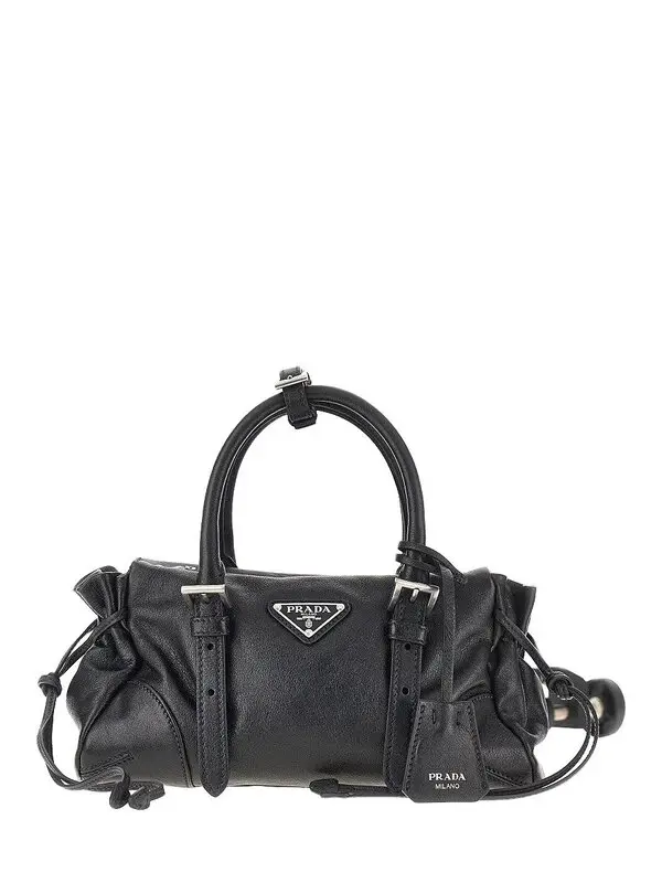 Prada Leather Small Karin Bag - Black