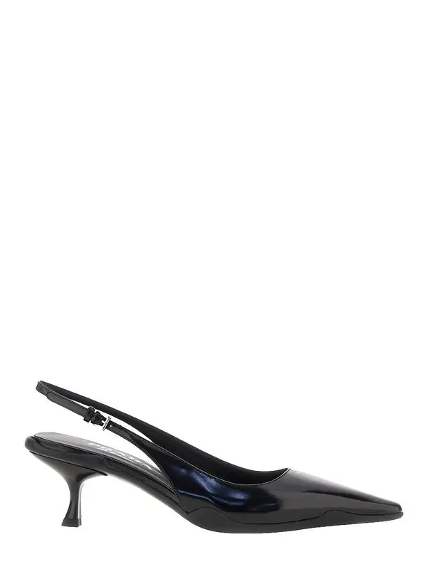 Prada Spazzolato Leather Re-edition Slingback Pumps - Black