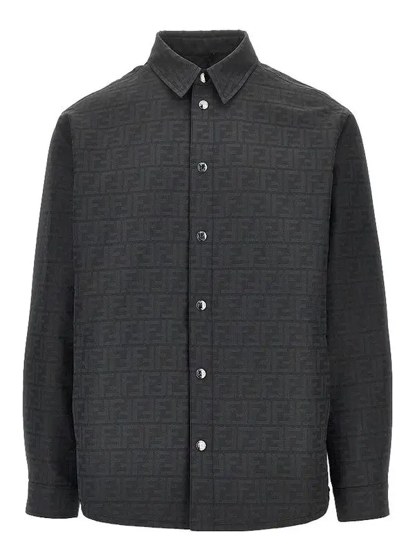 Fendi Padded Ff Jacquard Nylon Overshirt - Black