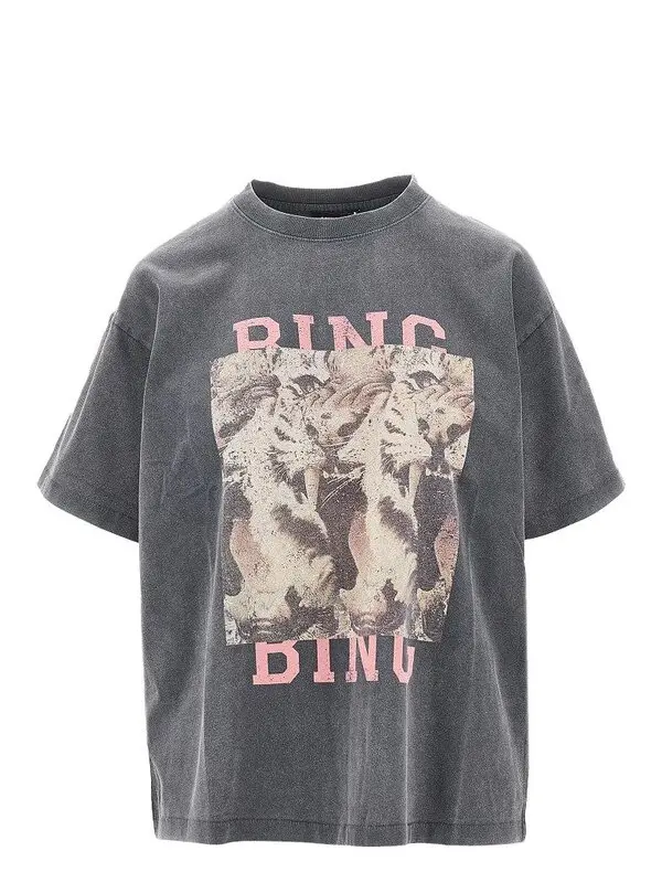 ANINE BING Tiger Bing' Print T-shirt - Grey