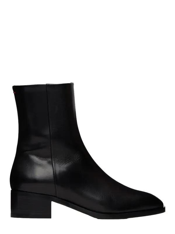 AeydĒ Solid Leather Ankle Boots - Black