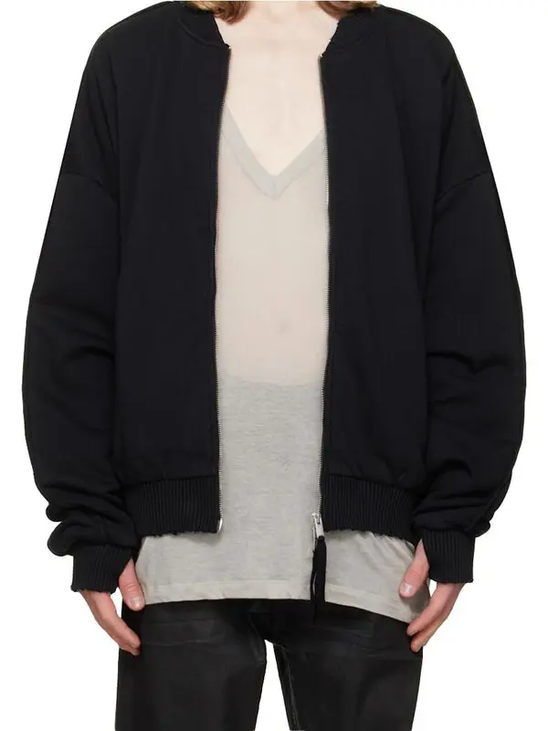 THOM KROM Zip-up Panelled Jacket - Black