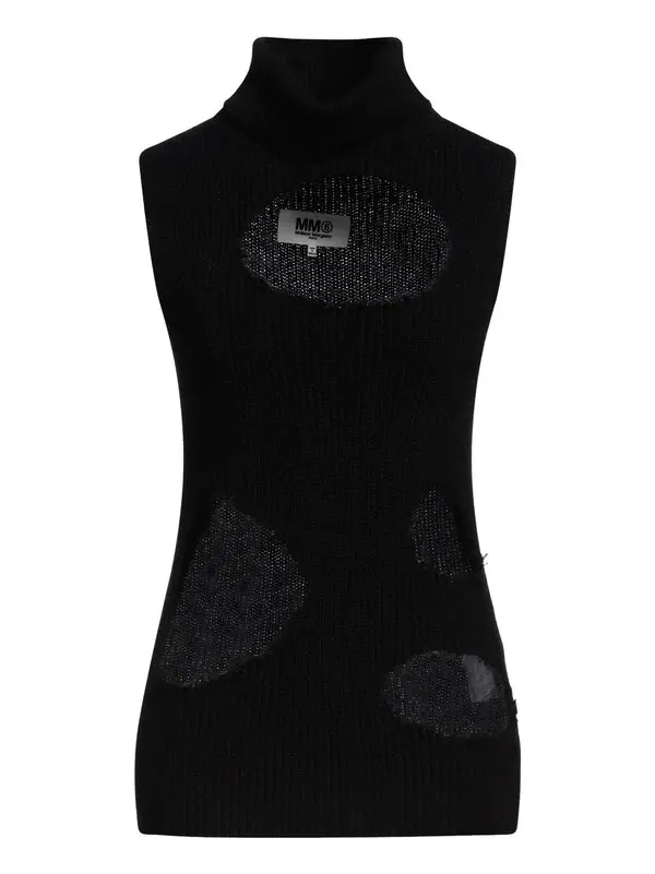 MAISON MARGIELA Sleeveless Turtleneck Knit - Black