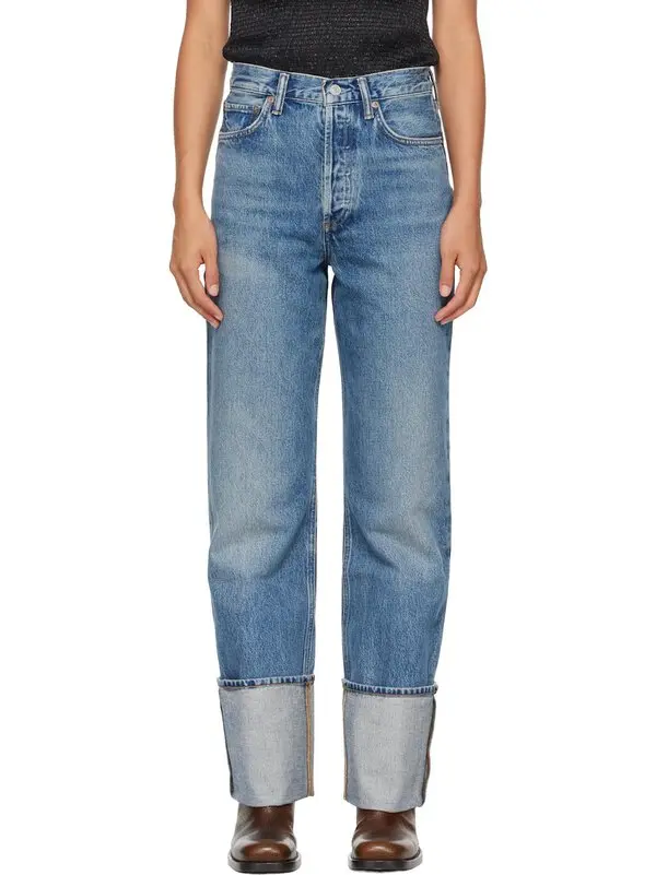 AGOLDE Cuffed Wideleg Jeans - Blue