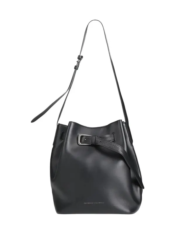 Brunello Cucinelli Leather Bucket Bag - Black