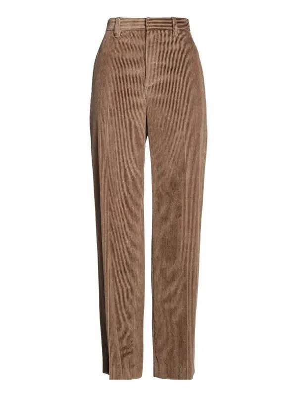 Brunello Cucinelli Solid Color Casual Trousers - Brown