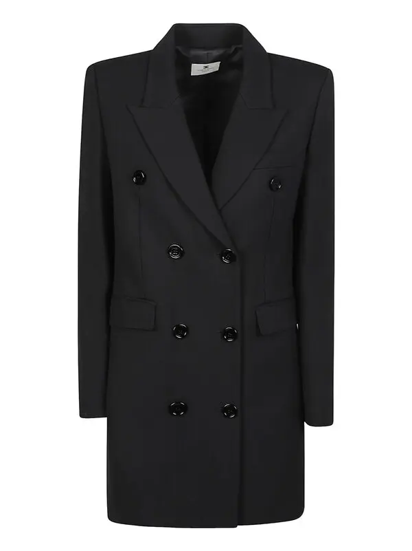 Elisabetta Franchi Flowing Gabardine Dress - Black