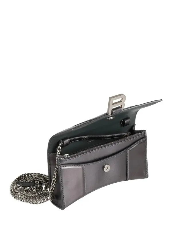 Balenciaga Metallic Leather Clutch - Gray