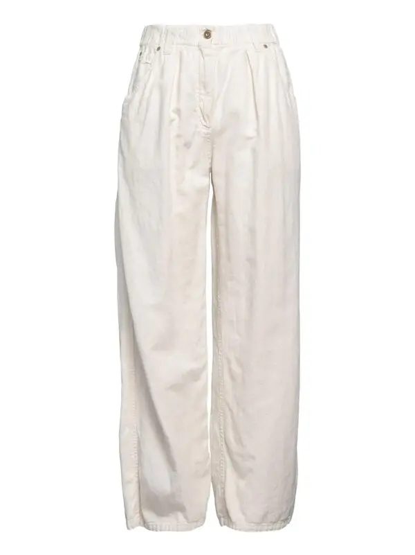 Brunello Cucinelli Denim Trousers - White