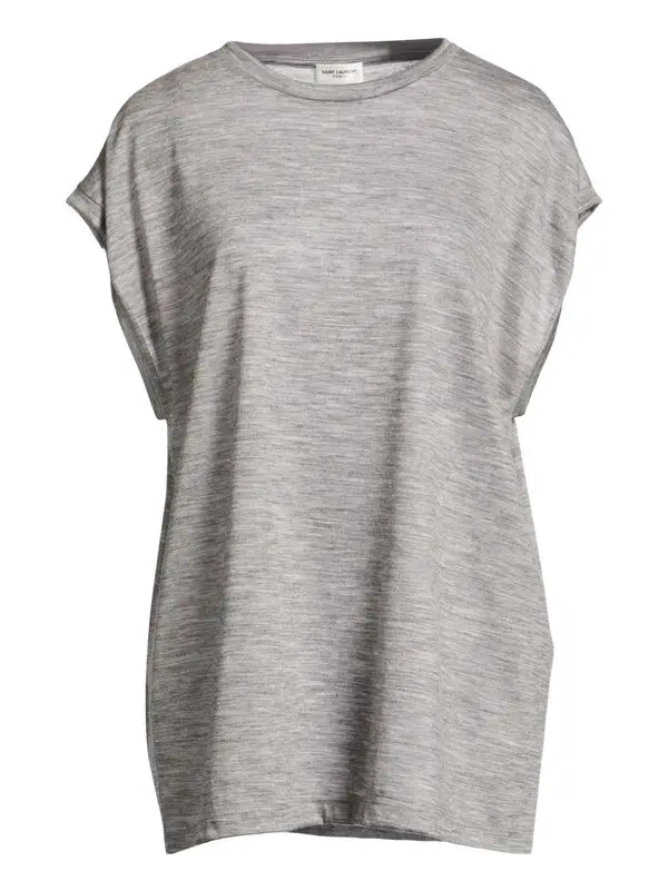Saint Laurent Wool Knit Oversized T-shirt - Grey