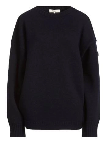 Chloé Round Neck Heavy Knit Pullover - Blue