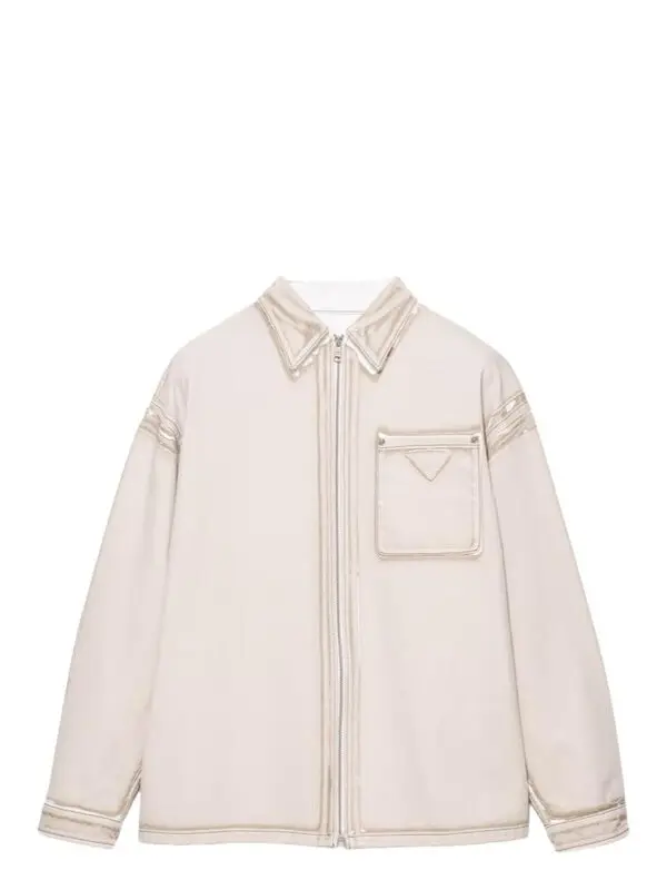 Prada Bull Denim Zipper Shirt - Caramel