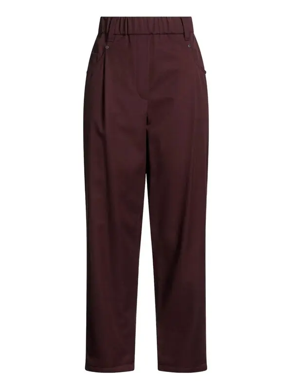 Brunello Cucinelli Tapered Solid Color Trousers - Black