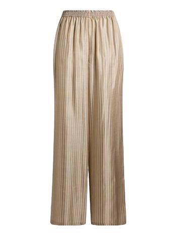Max Mara Striped Twill Pyjama Trousers - Gold