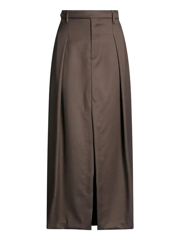 Brunello Cucinelli Flared Twill Long Skirt - Brown