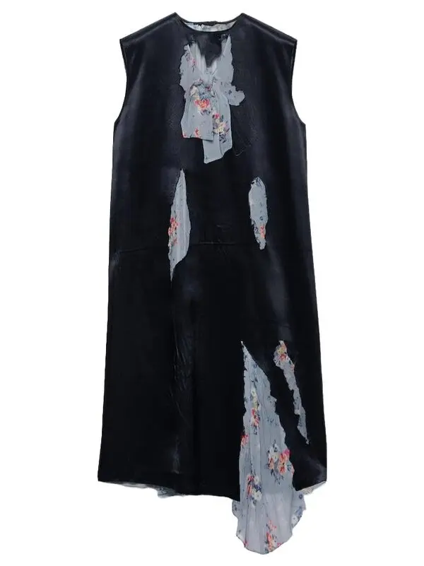 Prada Devoré Satin Dress - Black