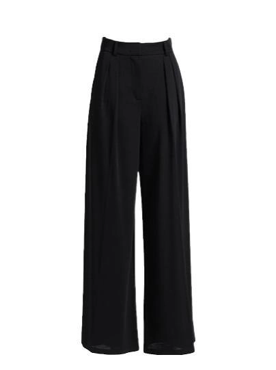 Max Mara Wool Wide Leg Trousers - Black