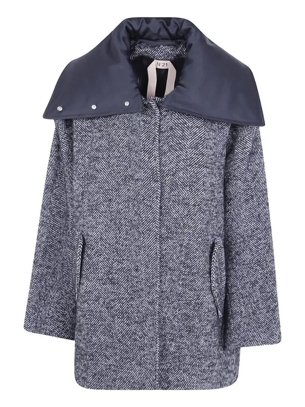 N.21 Long-sleeved Coat With A Lapel Collar - Multicolor