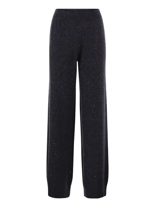 Fabiana Filippi Sequin-knit Casual Trousers - Black