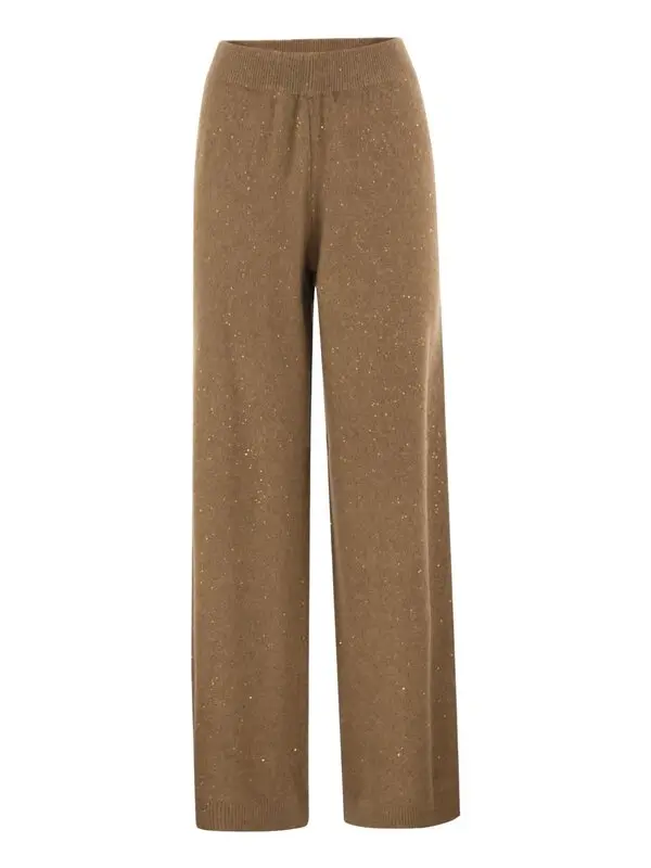 Fabiana Filippi Sequin-knit Casual Trousers - Brown