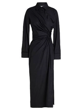 Max Mara Fitted Long Sleeve Jersey Midi Dress - Black