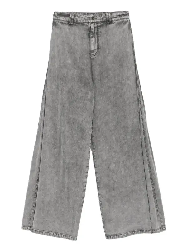 Patrizia Pepe Washed Pleated Trousers - Grey