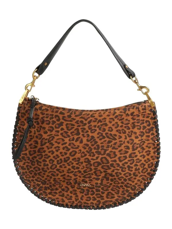 Isabel Marant Étoile Leopard Print Suede Handbag - Brown