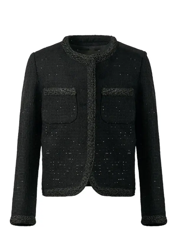 Fabiana Filippi Crew-neck Casual Jacket With Patch Pockets - Black