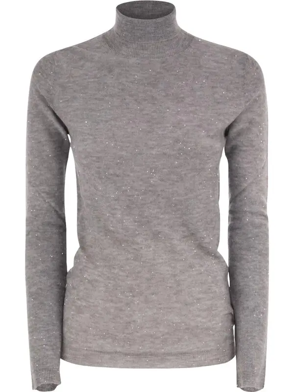 Fabiana Filippi Sequin-embellished Knit Top - Gray