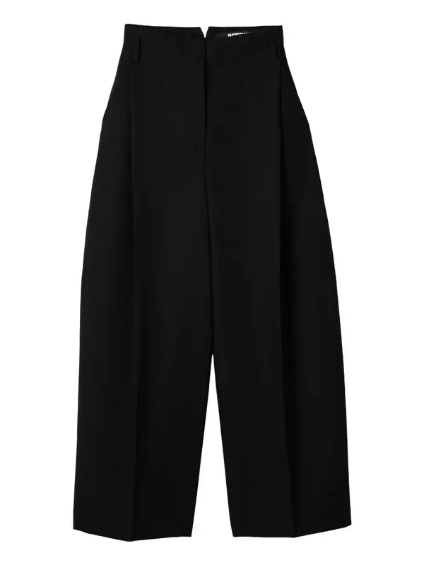 Jacquemus Pleated Cropped Trousers - Black