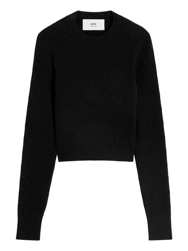 AMI Paris Cotton-blend Top - Black