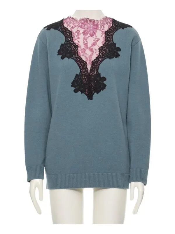 Valentino Garavani Wool Sweater With Lace Detail - No