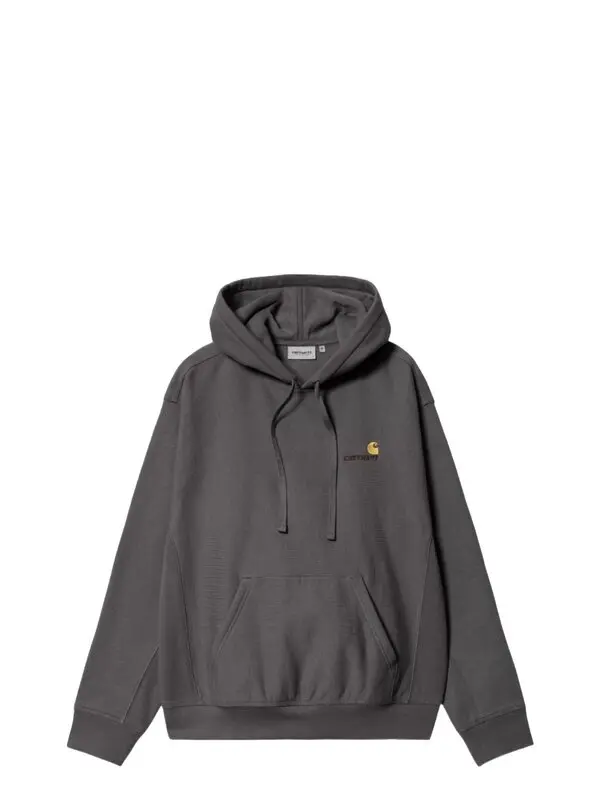 Carhartt Work In Progress Hooded American Script Sweatshirt - Colorgraphite