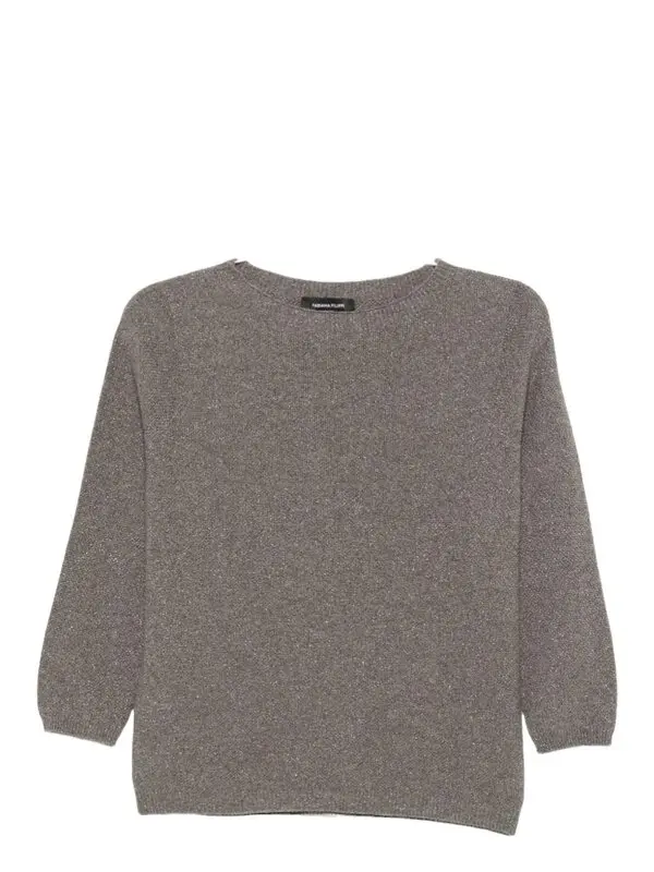 Fabiana Filippi Fine-knit Three-quarter Sleeve Sweatshirt - Grey