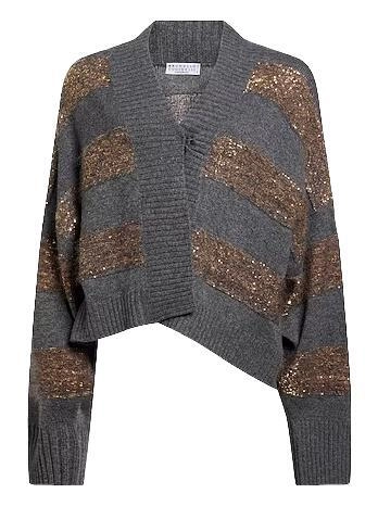 Brunello Cucinelli Striped Knitted Sweater - Grey