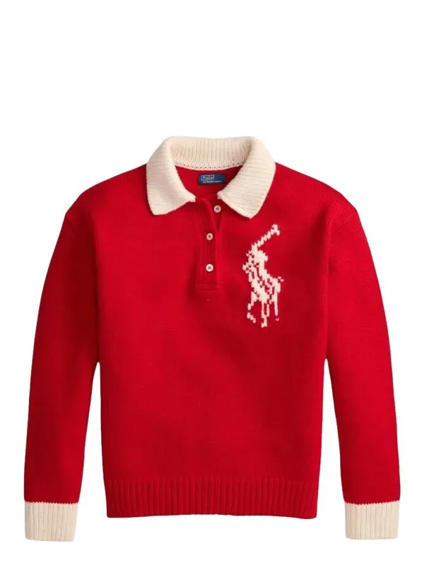 Polo Ralph Lauren Logo-intarsia Wool Sweater - Red