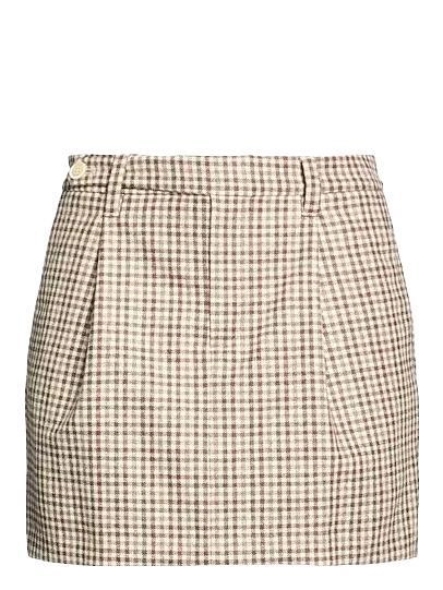 Brunello Cucinelli Plaid Flannel Skirt - Sand