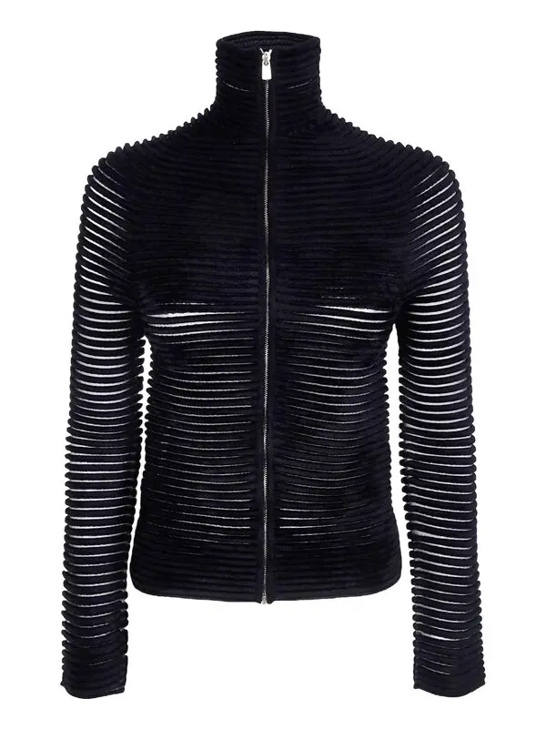 Giorgio Armani Long-sleeve Zip-up Jacket - Black