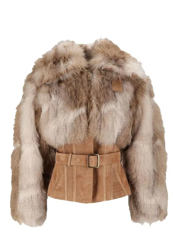 Elisabetta Franchi Fur-effect Bustier Jacket - No