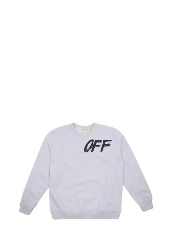 Off-White Logo Print Crew Neck Sweatshirt - Grey