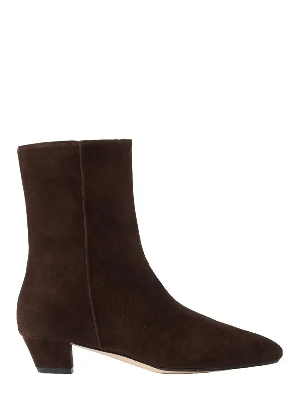 AeydĒ Solid Leather Ankle Boots - Black