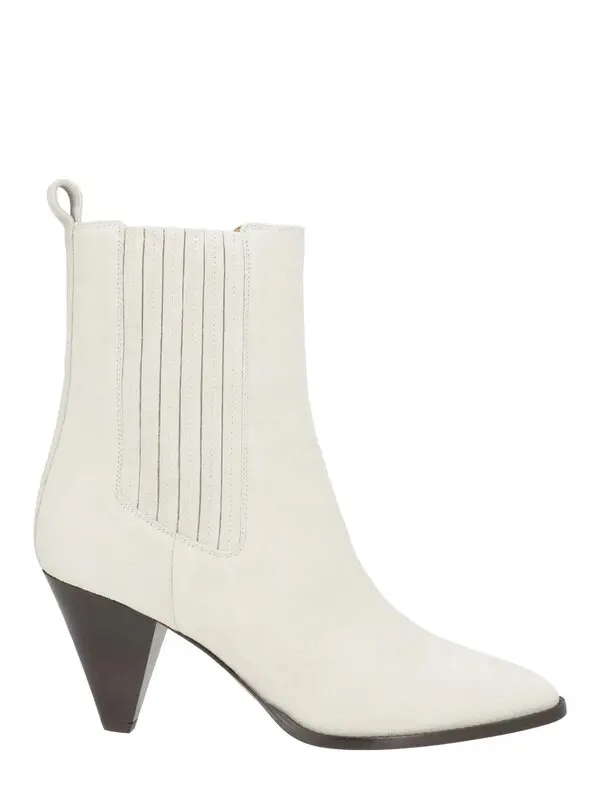 Isabel Marant Étoile Suede Cowboy Ankle Boots - White
