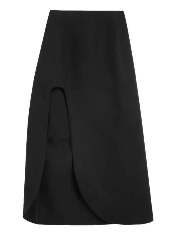 JIL SANDER Wool Sablé Skirt - Black