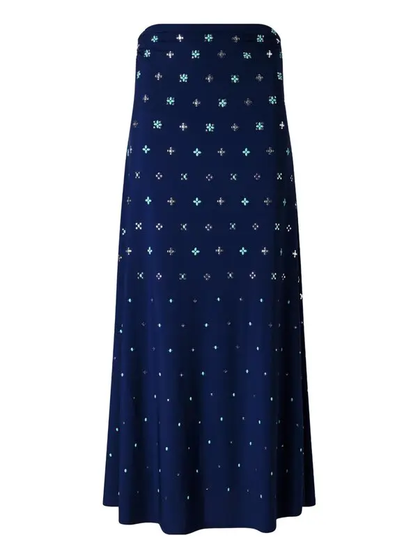 Rabanne Embellished Stretch-jersey Maxi Skirt - Blue